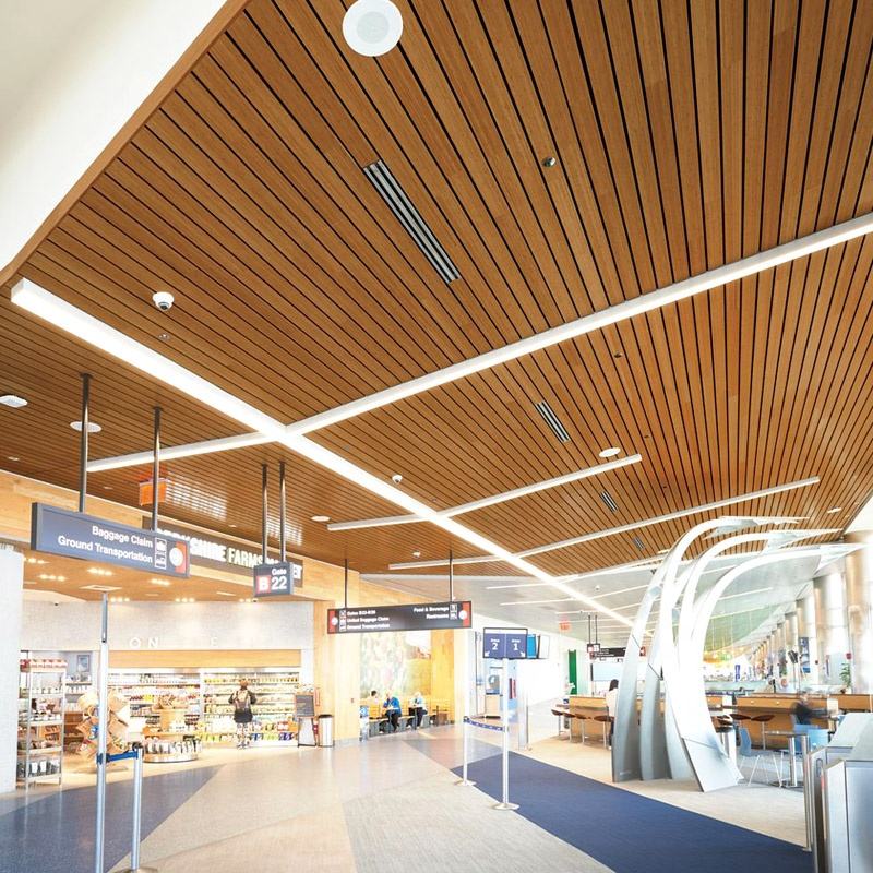 Create your oasis with custom wood ceiling tiles